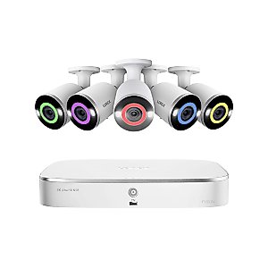 Lorex 4K Fusion 16-Channel (8 Wired + 8 Wi-Fi) 2TB NVR System with 5 Bullet Cameras Featuring Smart Security Lighting