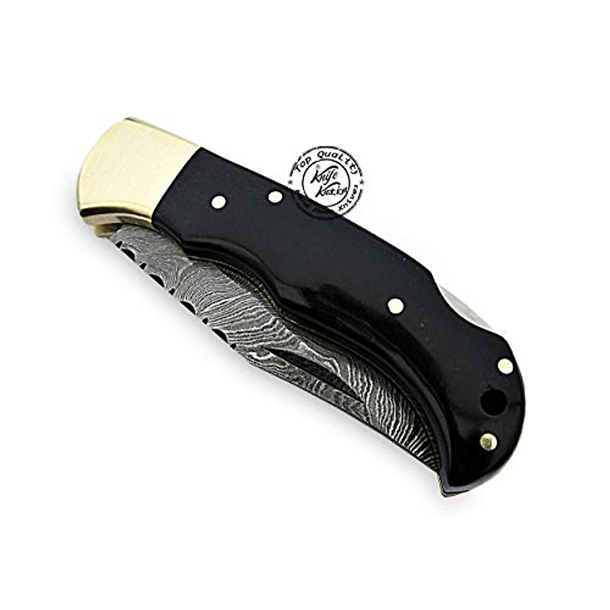 Buffalo Horn 6.5'' 100% Handmade Damascus Steel Folding Pocket Knife 100% Prime Quality