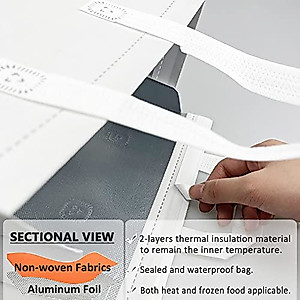 AIVYGDEN Insulated Take Away Bags,Thermal Insulation Food Bag for Coffee,Milky Tea,Take-away Dinner,Fresh Seafood,Cold or Warm Food drive for Restaurant,Retail Store or Picnic/BBQ (White / 12-Pack)