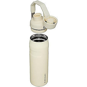 Stanley IceFlow Fast Flow Water Bottle 24 OZ | Angled Spout Lid | Lightweight & Leakproof for Travel & Gym | Insulated Stainless Steel | BPA-Free | Cream Glimmer