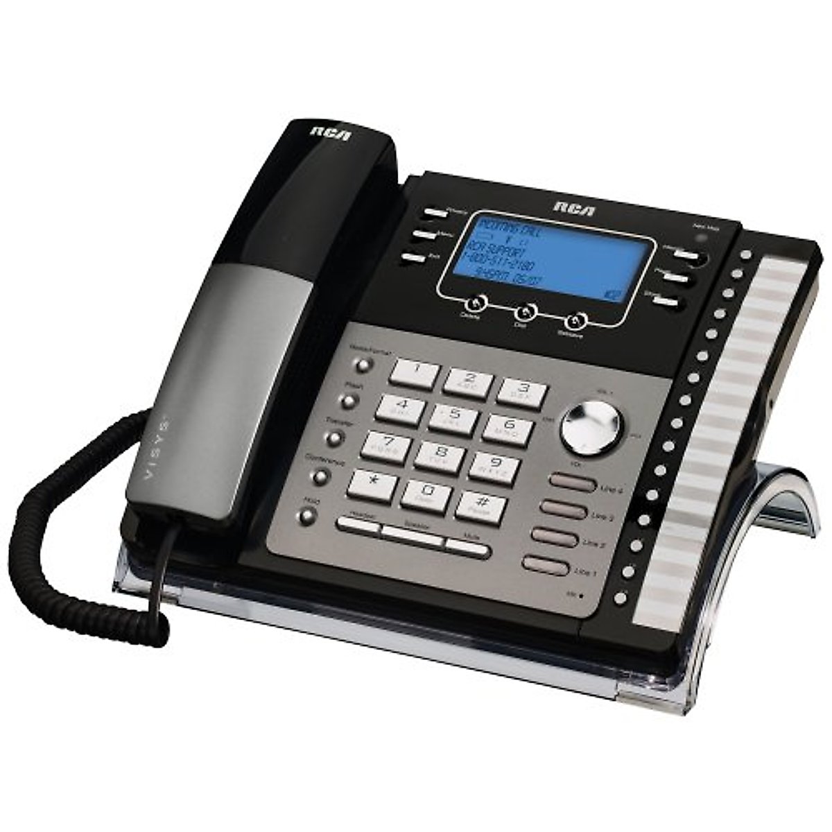 RCA ViSys 25424RE1 4-Line Expandable System Speakerphone with Call Waiting/Caller ID/Intercom,Silver