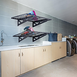 VEVOR Garage Shelving Wall Mounted, 2 x 4 ft Heavy Duty Garage Wall Shelves, 502 lbs Load Capacity Garage Storage Rack Floating Shelves, 2 Pack, Suitable for Shop, Shed, Garage Storage