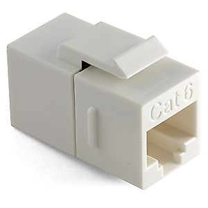 NTW CAT6 Slim Straight F/F feed-through White Snap-in Keystone Coupler Jack NKY-FF/C6S-WH