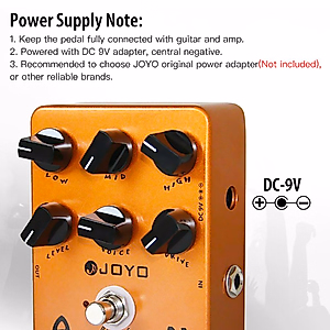 JOYO American Sound Amp Simulator Pedal of Fd 57 Deluxe Amplifier from Clean to Overdrive Sound for Electric Guitar Effect - Bypass (JF-14)
