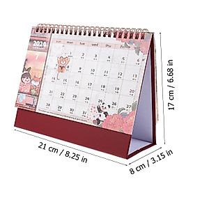 Desktop Calendar Desk Calendar 2024 Monthly Calendar Chinese Standing Calendar Flip Daily Schedule Planner for Home Office Year of The Dragon Desk Calendars