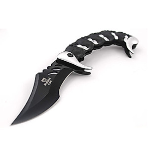 Snake Eye Everyday Carry Scorpion Style Ultra Smooth One Hand Opening Folding Pocket Knife - Ideal for Recreational Work Hiking Camping (Silver)