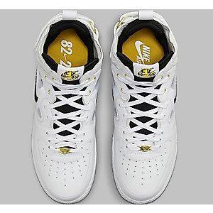 Nike mens Air Force 1 Mid React Shoes, White/Black-yellow Ochre, 9.5