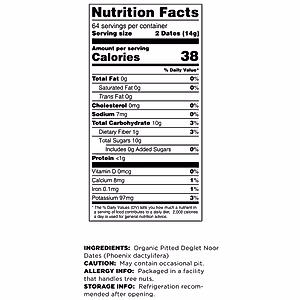 Terrasoul Superfoods Organic Deglet Dates, 2 Lbs - Pitted | Fresh | Natural Sweetener