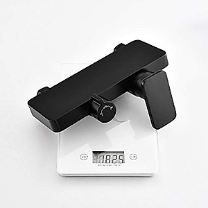 SYLKWOR Kitchen Faucet,Bathroom Faucet/Tap,Bathtub Faucet Brass Bathtub Tap Single Handle Dual Control Tub Faucet Wall Mounted Bathroom Bathtub Mixer Tap with Functions Handheld Shower/Black