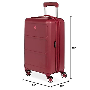 SwissGear 8090 Hardside Expandable Luggage with Spinner Wheels, Burgundy, Carry-On 20-Inch