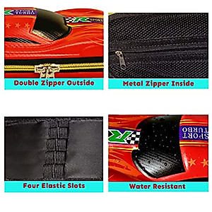 CB Cool Sports Car Pencil Case, Pencil Box for Kids Students Car Lovers, EVA Material Hard-Shell Zipper Case, Big Capacity, Fun Design (Red), 9.13 x 4.41 x 2.4 Inches