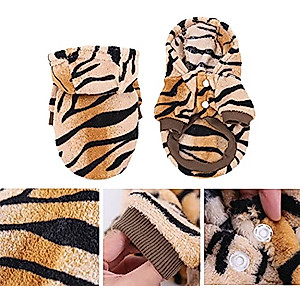 XIAOYU Pet Clothes Puppy Dog Cat Hoodie Warm Sweater Costume Halloween Cosplay Party Apparel, Tiger, S