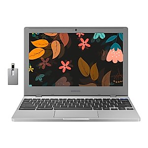 Samsung 2020 Chromebook 4 Laptop Computer 11.6" HD Display, Intel Celeron N4000 Processor, 4GB RAM, 16GB eMMC, HD Webcam, Intel HD Graphics, Chrome OS, Platinum Titan, 32GB Snow Bell USB Card