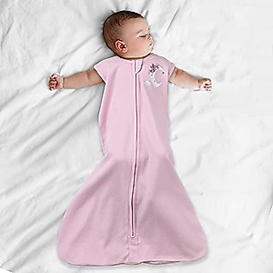The Peanutshell Wearable Blanket Sleep Sack for Baby Girls, Pink Moon & Celestial, Sizes up to 12 Months (Small/Medium)