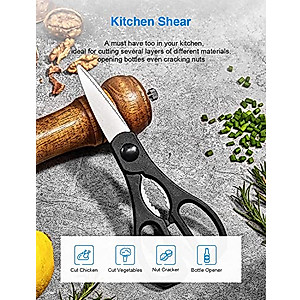 KDIK 16 PCS High Carbon Stainless Steel Kitchen Knife Set, BO Oxidation, No Rust, Sharp Cutlery Black Knife Set with Acrylic Stand and Serrated Steak Knives,AB112