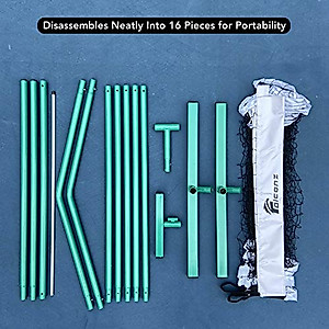 Falconz Regulation Size Pickleball Net for Outdoor and Indoor - Portable 22 Feet Long Net with Steel Frame and PE Netting - Carry Bag Included