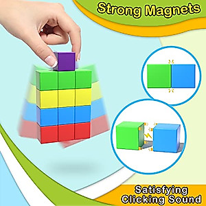 Veneibe 72pcs Magnetic Building Blocks for Toddlers, Large Magnet Construction Cube Toys for Kids, Preschool STEM Educational Sensory Montessori Square Toy for 3 4 5 6 Boys & Girls