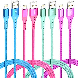 iPhone Charger 6FT Lightning Cable Colors Rapid Cord 6ft 4Packs Apple MFi Certified Long USB Charging Cord for Apple Charger iPhone 14 13 12 11Pro 11 XS MAX XR X 8 7 6 6S Plus, iPad Pro Air Mini