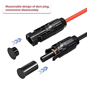 ELFCULB Solar Panel Plug Caps Weather Resistant Dust Male and Female Cap for Solar Panel Connector (6 Pairs)