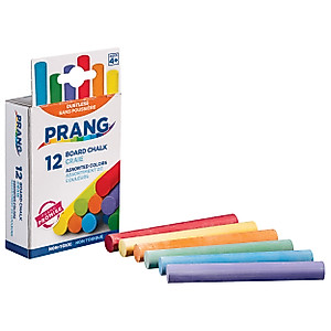 Prang Board Chalk, Assorted Colors, 12 Count