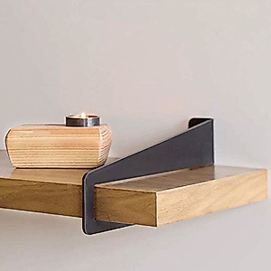 PIBM Stylish Simplicity Shelf Wall Mounted Floating Rack Shelves Retro Solid Wood Iron Art High Capacity Save Space Storage Kitchen Balcony,3 Sizes, a , 100x2x20cm