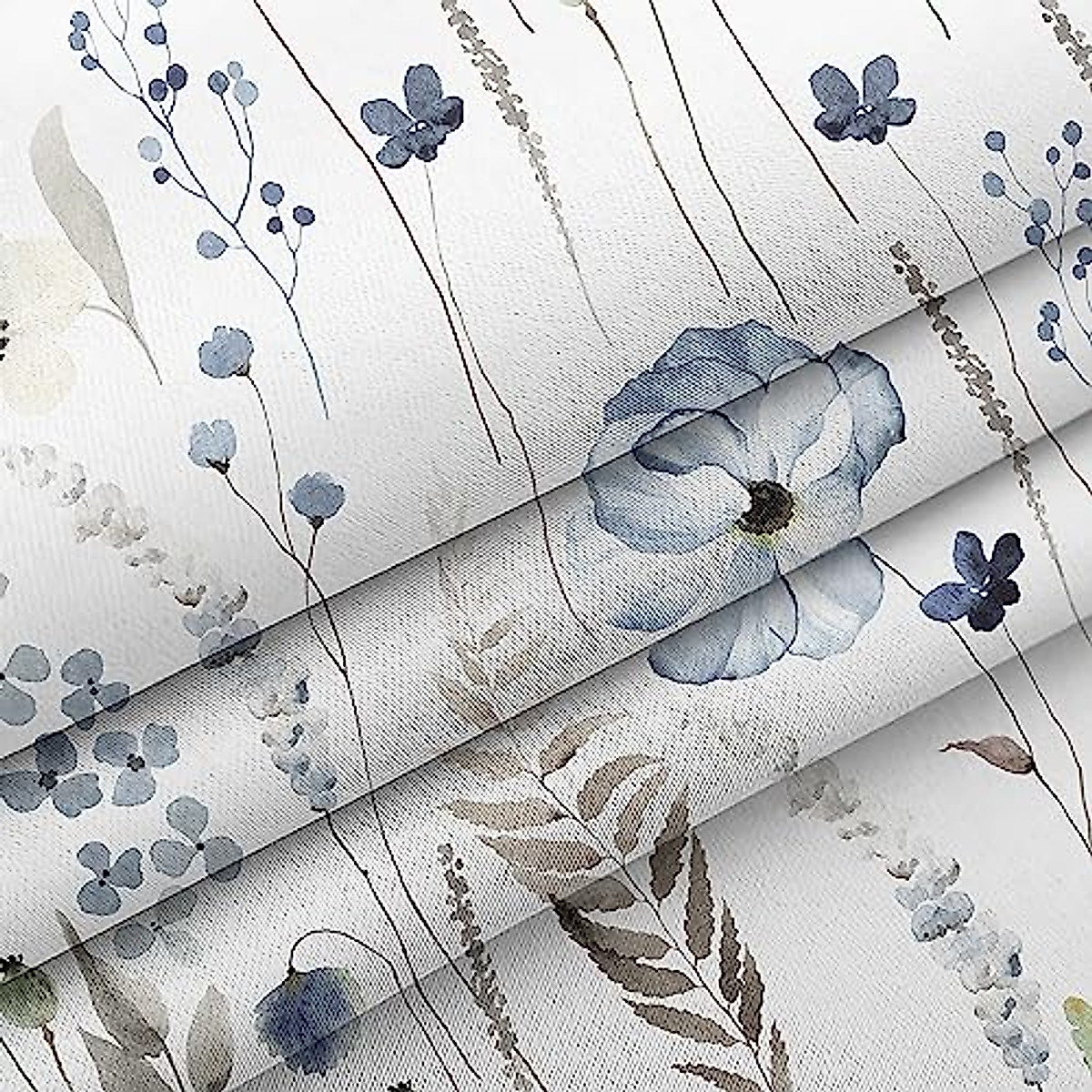 Blackout Curtains 84 inch Length 2 Panels Set Floral Artistic Drapes Leah Beige Poppy Flowers Light Blocking Thermal Black Liner Sound Proof Curtains for Bedroom Living Room, 42 x 84 inches