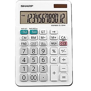 Sharp El334w El-334W Large Desktop Calculator, 12-Digit LCD
