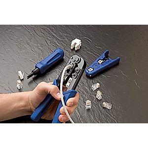 DataShark PA70007 Network Tool Kit | Wire Crimper, Network Cable Stripper, Punch Down Tool, RJ45 Connectors | CAT5, CAT5E, CAT6 (2023 Starter Kit)