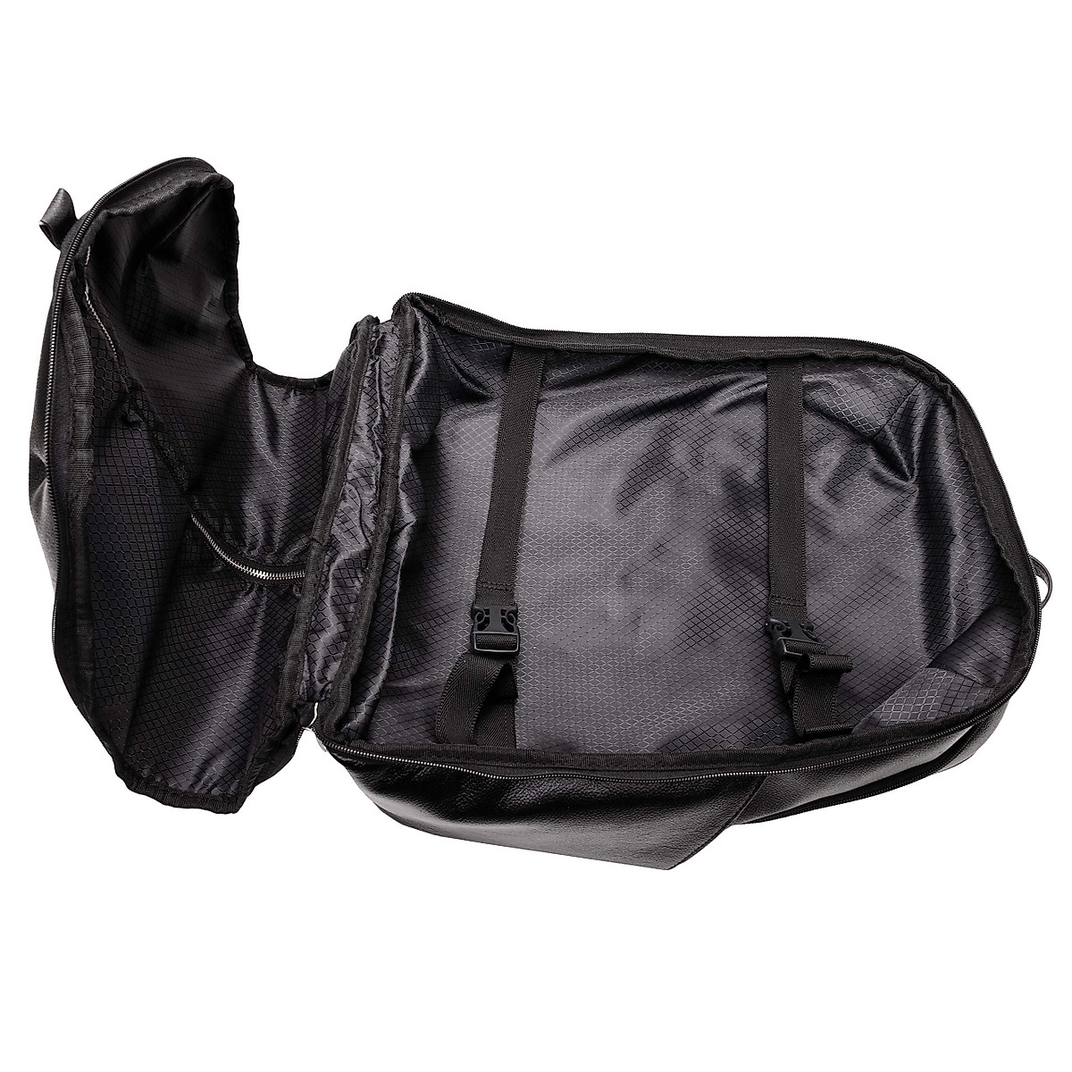 McKleinUSA Englewood, Pebble Grain Calfskin Leather, 17" Leather, Triple Compartment, Carry-All, Laptop & Tablet Weekend Backpack, Black (18895)