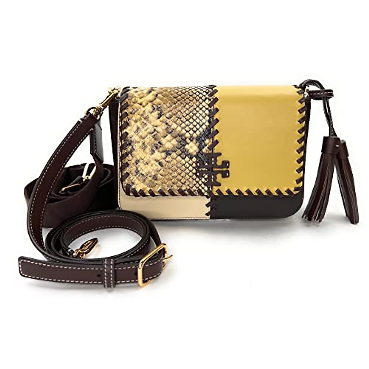 Tory Burch Thea Patchwork Web Flap Crossbody Women's Bag (Multi)