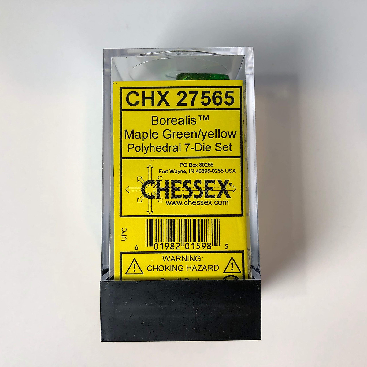 Chessex Borealis Maple Green/Yellow Polyhedral 7-Die Set