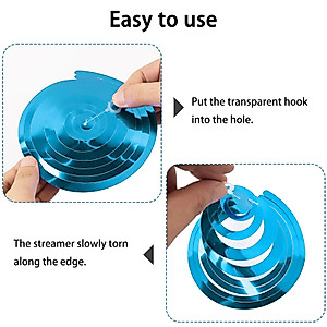 36PCS Hanging Swirls Decorations, Plastic Foil Party Ceiling Streamers Dual Spirls Ceiling Hanging Decors for Birthday, Wedding, Baby Shower Frozen Girls Party Supplies(Purple+Pink+Blue)