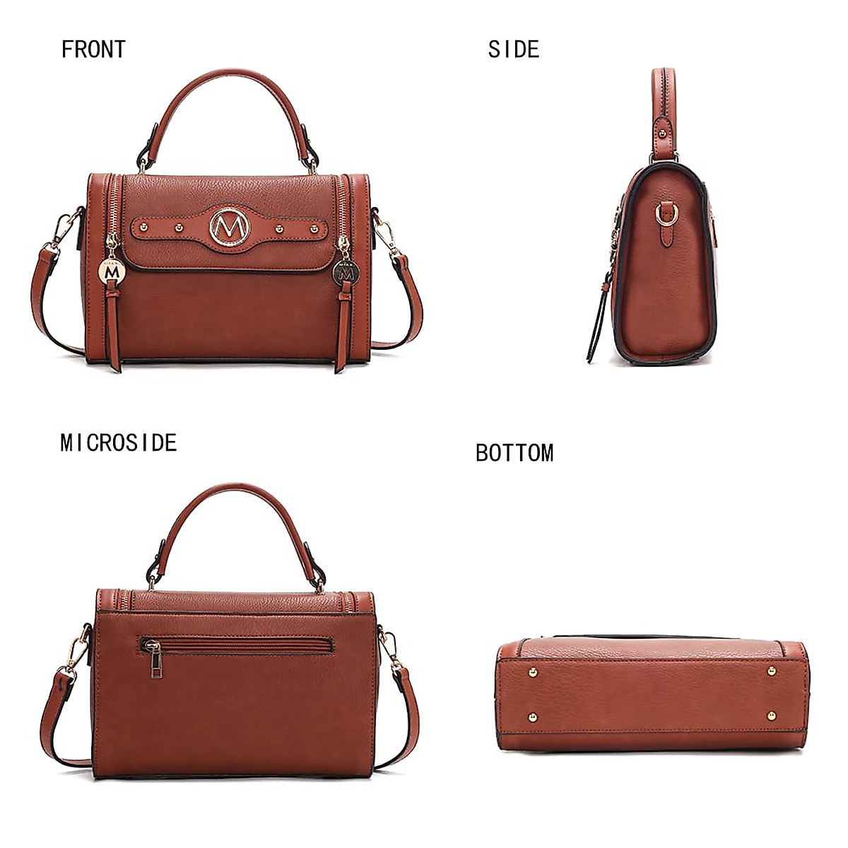 MKF Collection Crossbody Bag for Women, Handbag Purse Top-Handle Shoulder Bag By Mia K