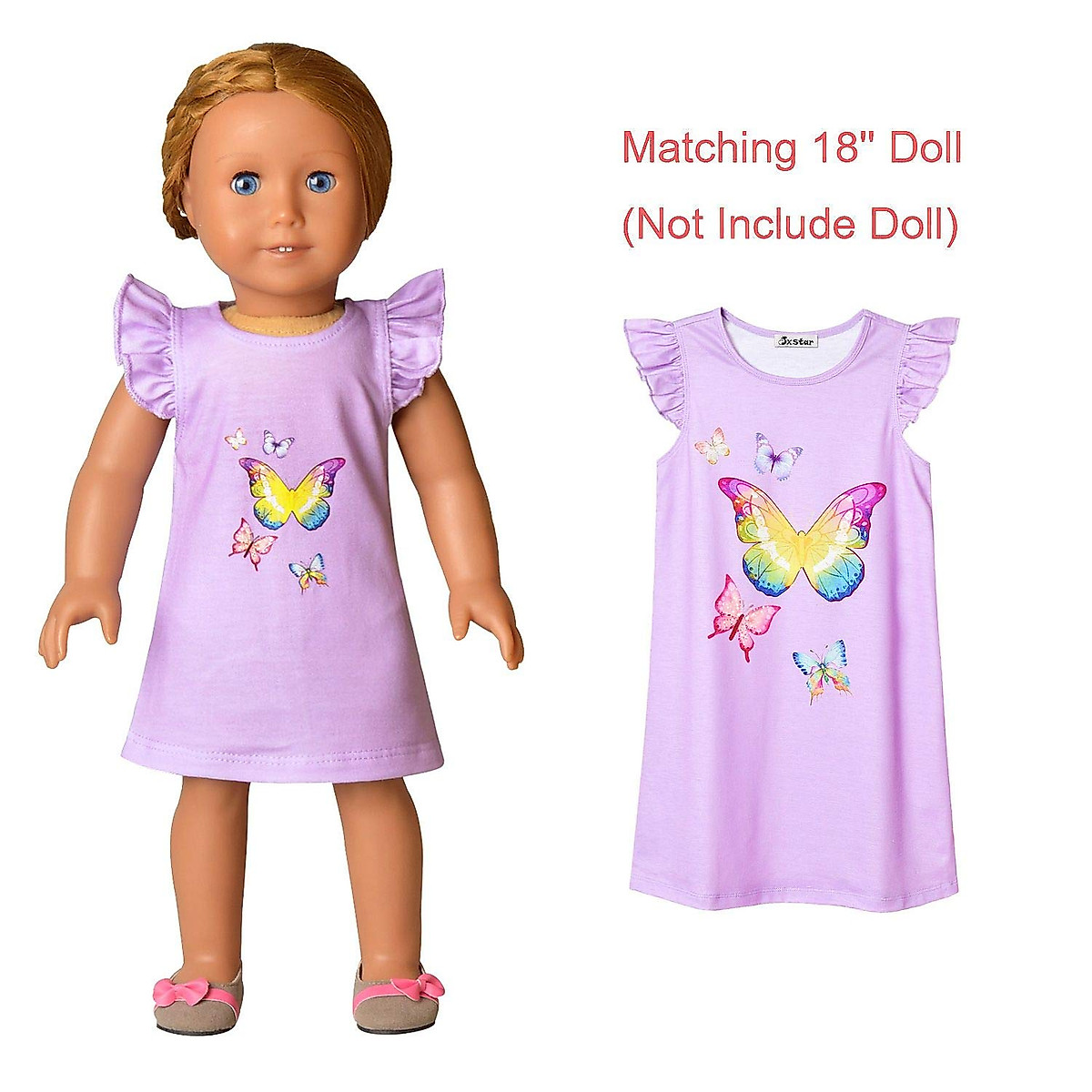 Matching American Girls & Dolls Nightgowns Butterfly Sleepwear Pajamas Dress 6 7