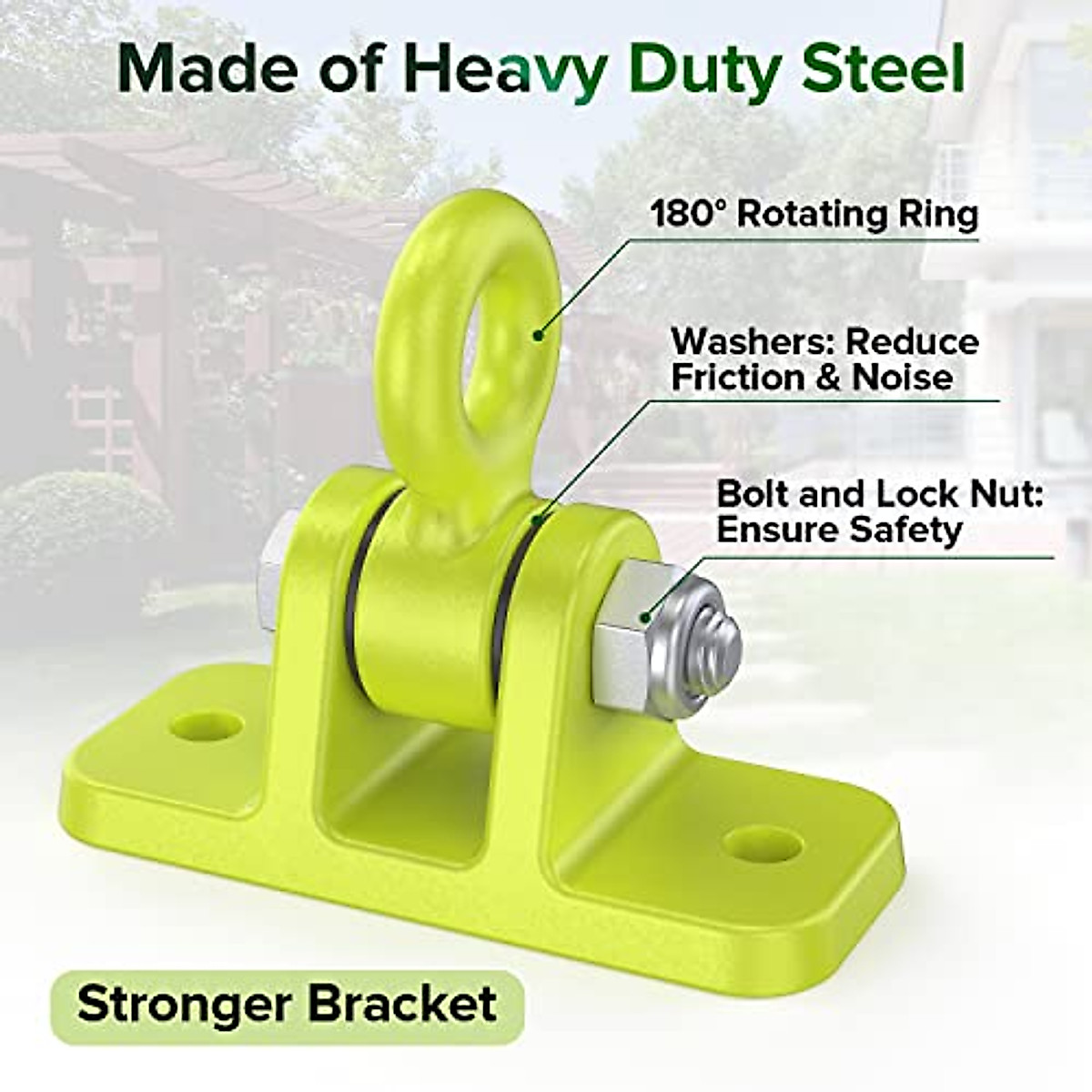 Swing Hangers for Wooden Sets Pack of 2 Heavy Duty Swingset Hardware with Locking Hooks for Porch, Patio, Playground Indoor/Outdoor by Highpro