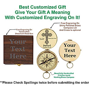 De Cube Personalized Engraved Compass, Baptism Gift, Christmas giftt, Missionary, Birthday, Confirmation, Graduation Gift, Compass Size 3 inches DAD Gift