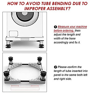 SEISSO Washing Machine Base Stand, with 4 Heavy Duty Adjustable Feet, Universal Multi-functional Base Holder for Dryer Refrigerator Furniture Washing Machine, Max Load 770 LB (350 KG)