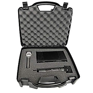 CASEMATIX Wireless Microphone Case - Hard Shell Mic Foam Carrying Case with Customizable Foam Compatible with Sennheiser, Shure, Audio Technica, Nady, VocoPro, Receivers, Transmitters
