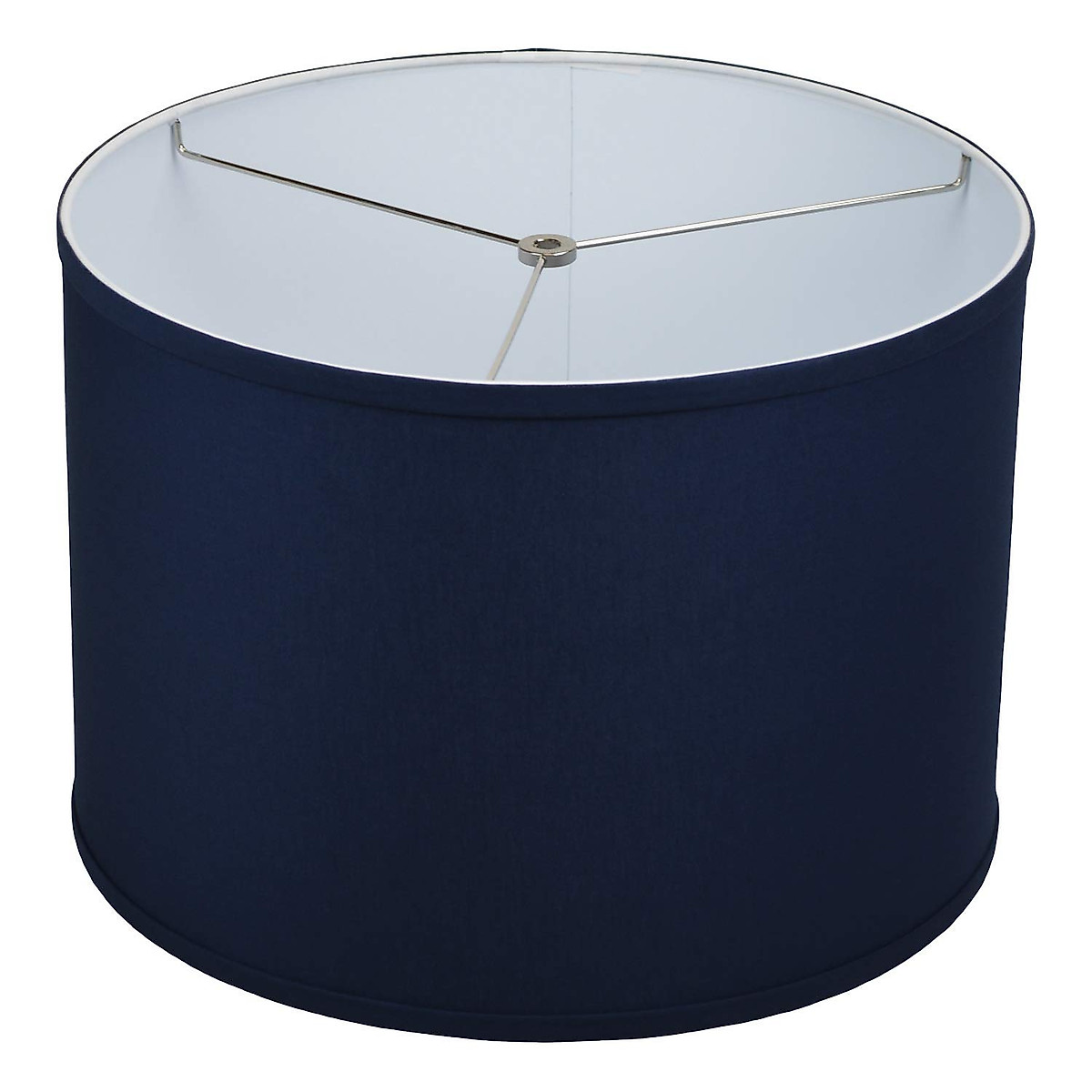 FenchelShades.com 16" Top Diameter x 16" Bottom Diameter 11" Height Cylinder Drum Lampshade USA Made (Navy Blue)