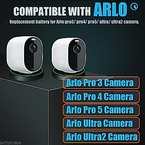 2Pack Rechargeable Batteries for Arlo Pro 4 Pro 3 Ultra 2 and Ultra Camera, LCD Dual Charger for Arlo Pro5 Pro4 Pro3 Ultra Ultra2 Camera A-4a Battery VMA5400 VMC4040P