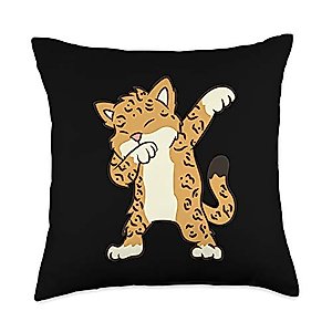 Funny Jaguar Gifts Cute Dab Animal Jaguar Throw Pillow, 18x18, Multicolor