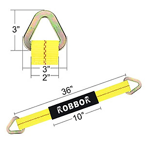 Axle Straps 10000 Lbs Break Strength 3335 Lbs Working Load Yellow Car Axle Tie Down Straps for Securing Car Transport Hauler Tow Truck 4x4 Off-Road Straps（36 Inch）