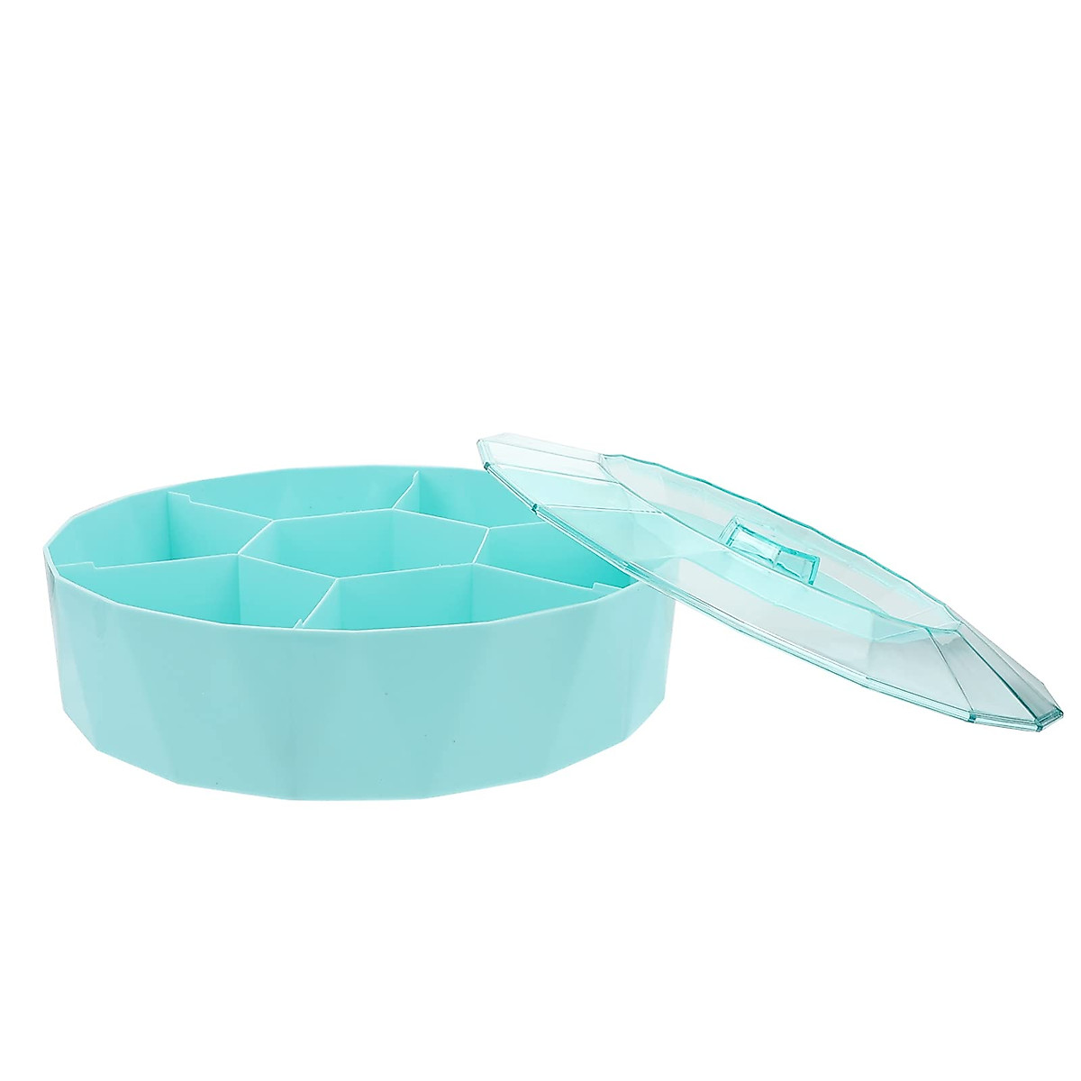 Hemoton Multifunctional Party Snack Tray Round Divided Serving Dishes with Lid for Fruits Nuts Candies Crackers Veggies (Green)