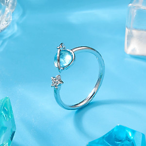 BELLA-Bee To My Beautiful Daughter Granddaughter Star Rings Sparkling Cubic Zirconia Planet Stars Rings Gift For Granddaughter (To My Daughter, With Card A)