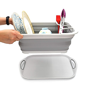 SAMMART Collapsible Dish Drainer (Grey, 1)