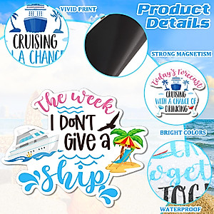 Geiserailie 5 Pcs Cruise Door Magnets Funny Cruise Ship Door Magnets Magnetic Cruise Door Magnet Sticker Decorations, 7.6 x 6.2 Inch (Fresh Style)