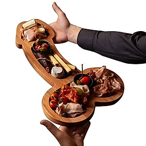 Aperitif Board, Creative Solid Wood Cheese Board and Charcuterie Boards, Restaurant Food Tray for Party, Gathering, 1Piece