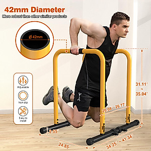RELIFE REBUILD YOUR LIFE Dip Station Functional Heavy Duty Dip Stands Fitness Workout Dip bar Station Stabilizer Parallette Push Up Stand