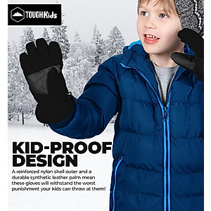 Tough Outdoors Kids Snow Gloves - Kids Ski Gloves & Snowboarding Gloves - Kids Winter Gloves & Toddler Snow Gloves - Kids Waterproof Gloves - Girls Boys Winter Gloves - Insulated Waterproof Gloves