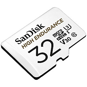 SanDisk 32GB High Endurance Video MicroSDHC Card with Adapter for Dash Cam and Home Monitoring Systems - C10, U3, V30, 4K UHD, Micro SD Card - SDSQQNR-032G-GN6IA